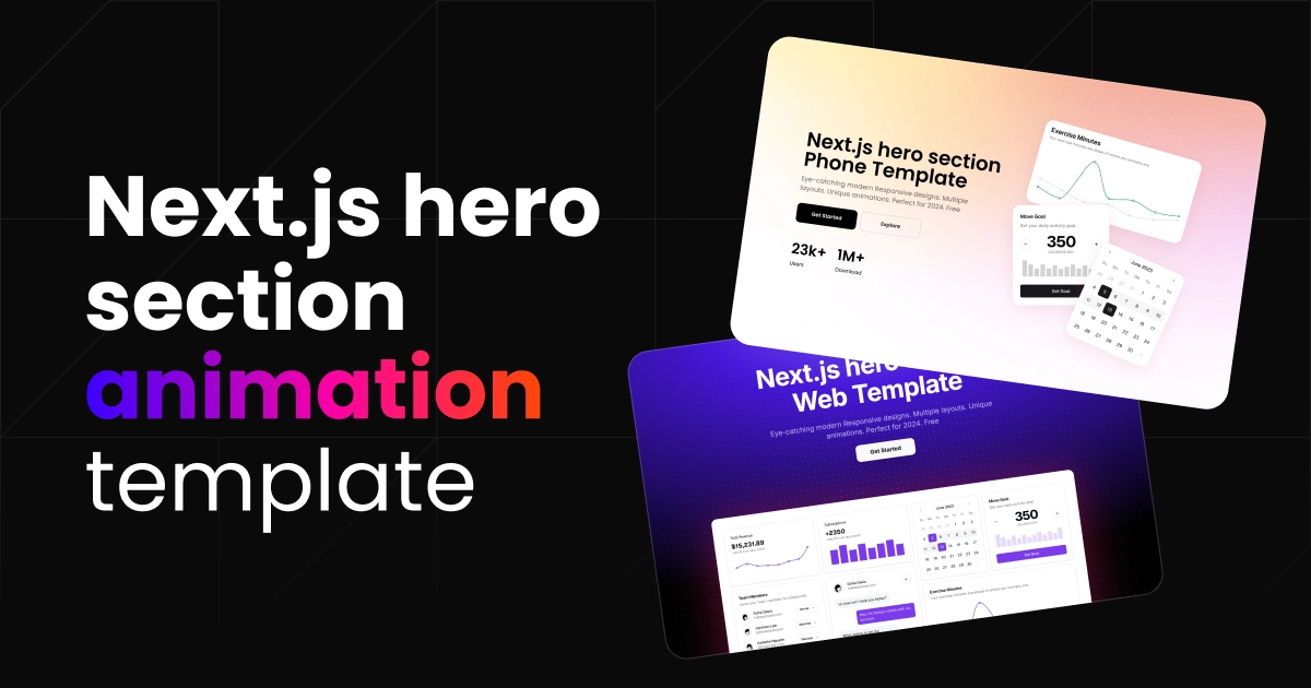 Next js Website Hero Section Animation Template 2024